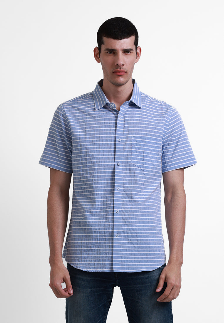 Manzone Kemeja Lengan Pendek Pria Lazzaro - Blue – Manzone Store