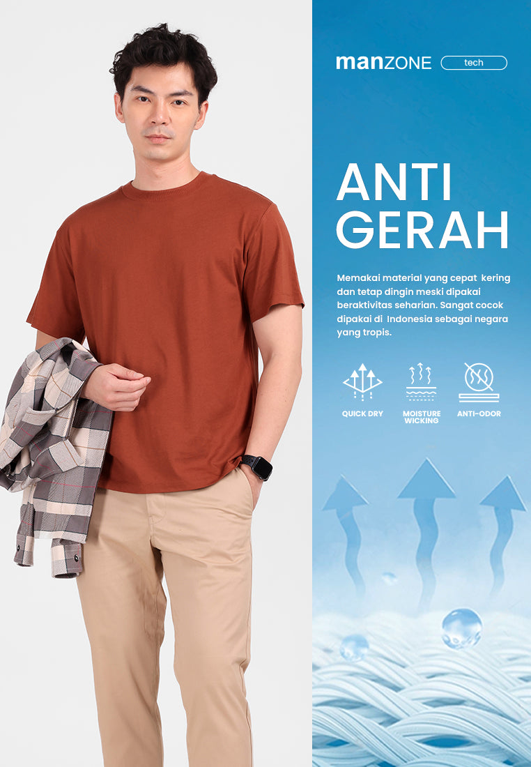 MANZONE - Kaos Lengan Pendek Pria Lingard 4 Relaxed fit - Dark Brown ...