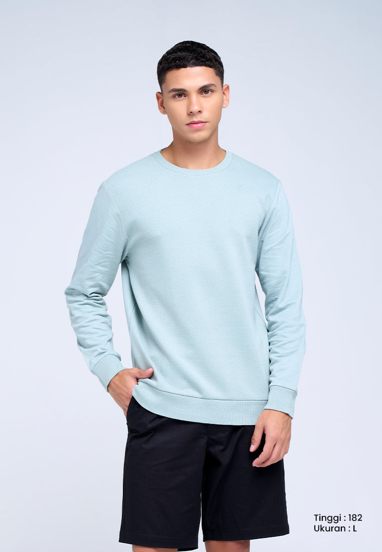 MANZONE - Sweatshirt Dobby Lengan Panjang Pria Jefro 04 - Green ...