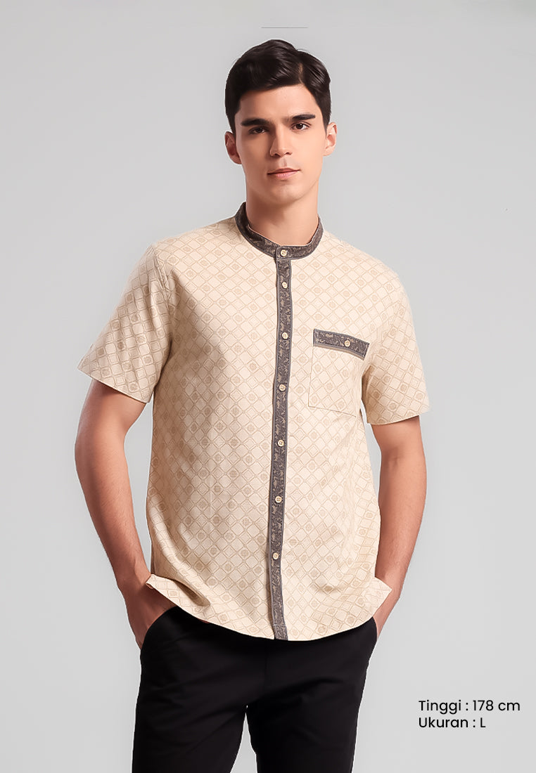 MANZONE X MINIMAL - Kemeja Koko Lengan Pendek Pria Modern Fit Faadz ...