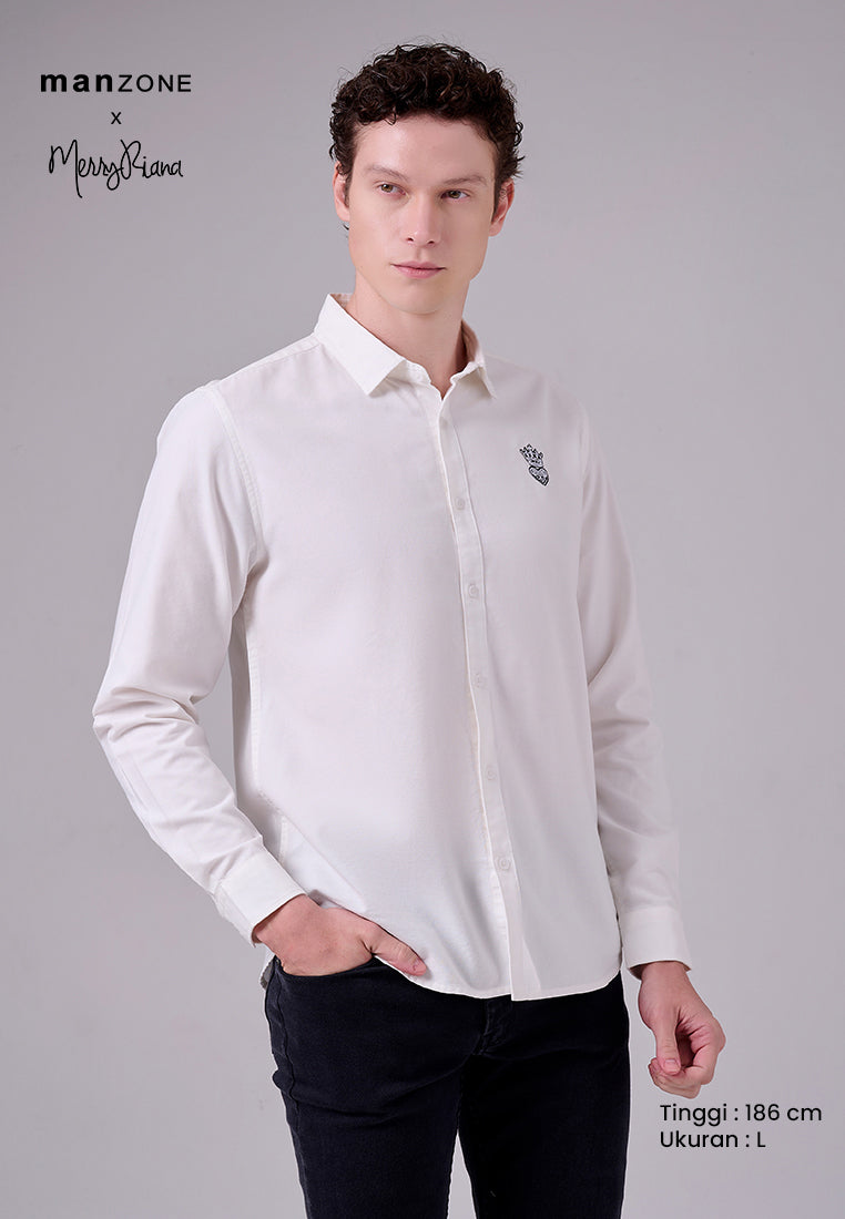 MANZONE X Merry Riana - Kemeja Lengan Panjang Pria Crown Modern Fit ...