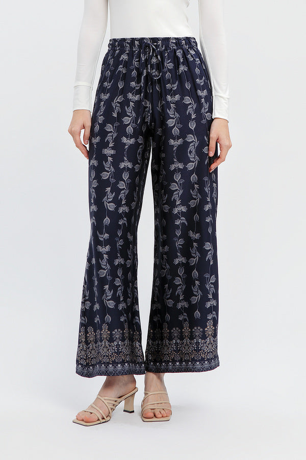 MINIMAL - Aydin - Floral Print Cullotte - Navy – Manzone Store