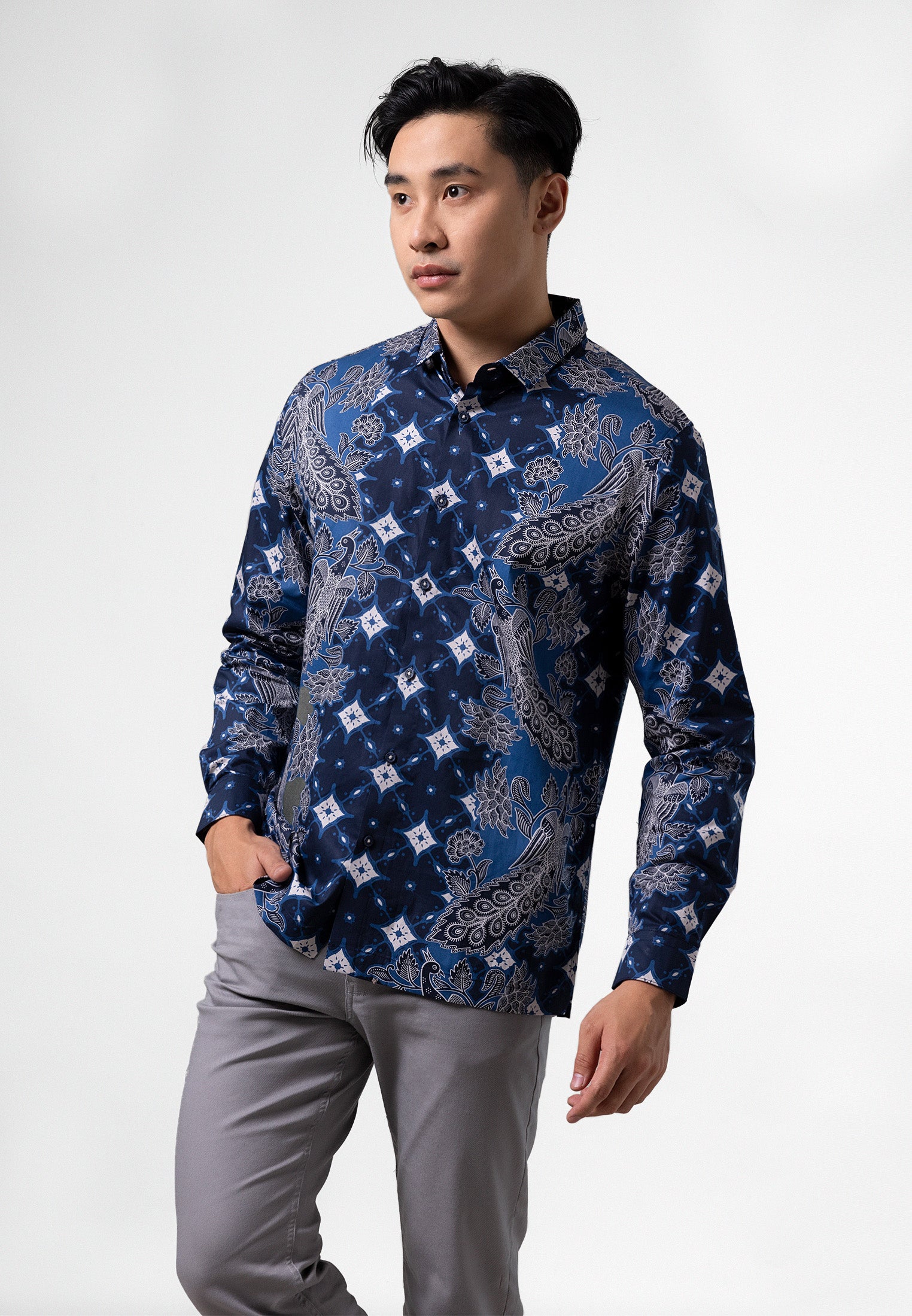 Manzone Kemeja Lengan Panjang Pria MZB-GALA - NAVY – Manzone Store
