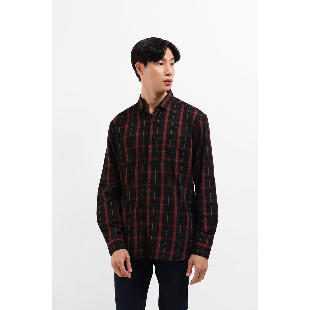 MANZONE Kemeja Lengan Panjang Pria IRVING - BLACK – Manzone Store