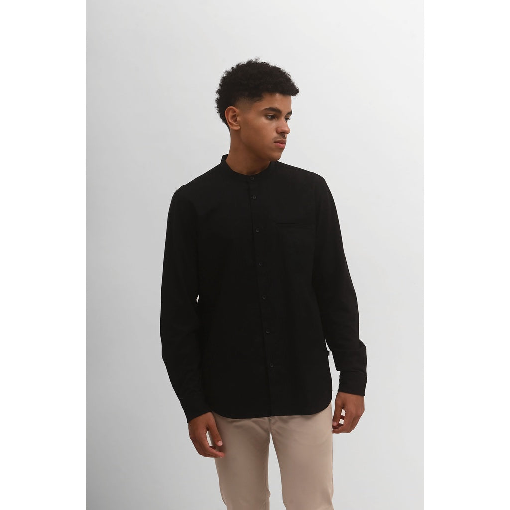 MANZONE Kemeja Shanghai Pria Lengan Panjang - MURIDA Black – Manzone Store