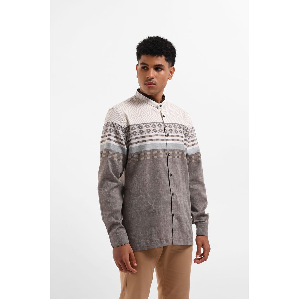 MANZONE Kemeja Koko Lengan Panjang MARKUM - BROWN – Manzone Store