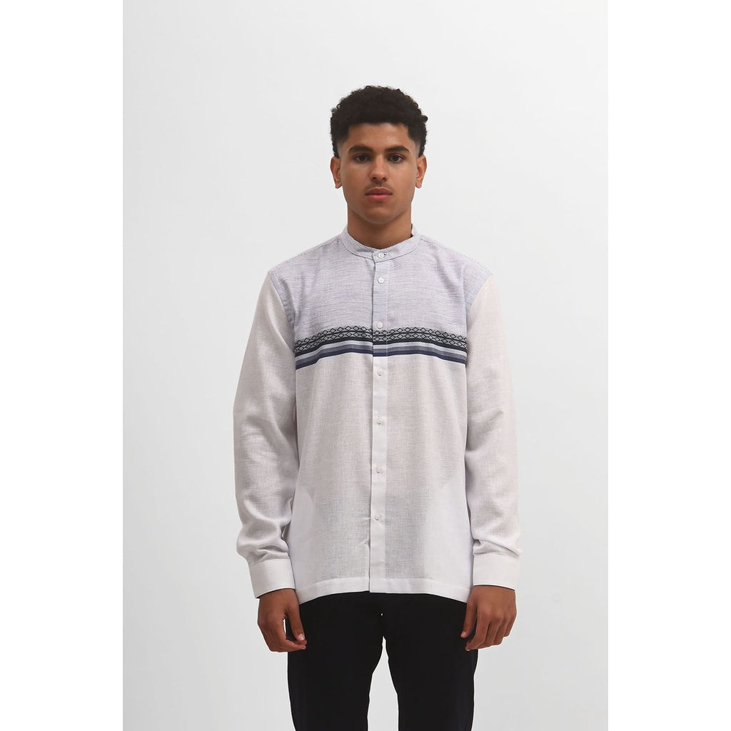 MANZONE Kemeja koko Lengan Panjang Pria FAWAZ - WHITE – Manzone Store