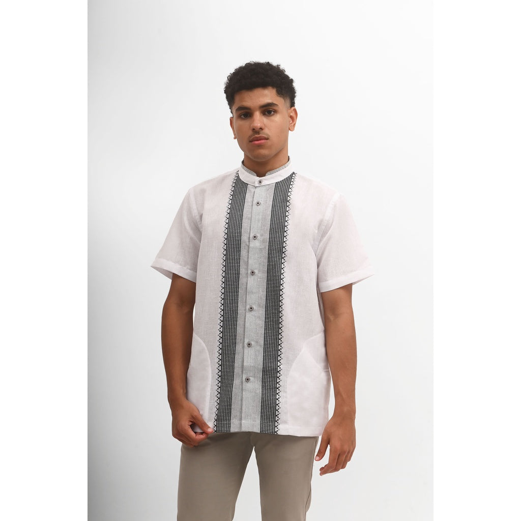 MANZONE Kemeja Koko Lengan Pendek Pria ADZRIEL - WHITE – Manzone Store