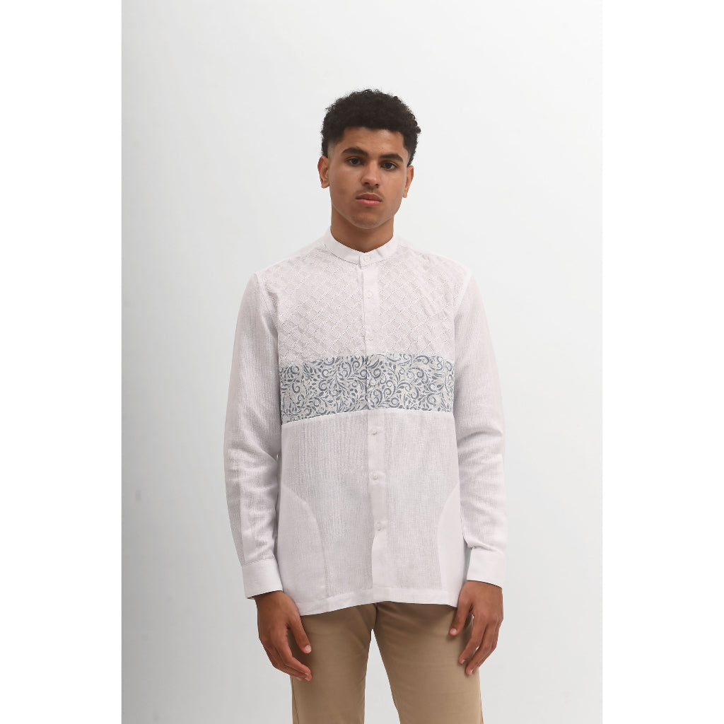 Manzone Kemeja Koko Lengan Panjang Pria OZAK - WHITE – Manzone Store