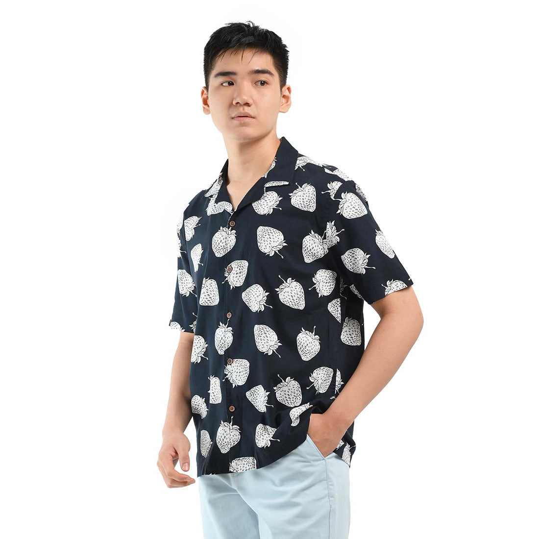 MANZONE Kemeja Lengan Pendek LILO 5 - NAVY – Manzone Store