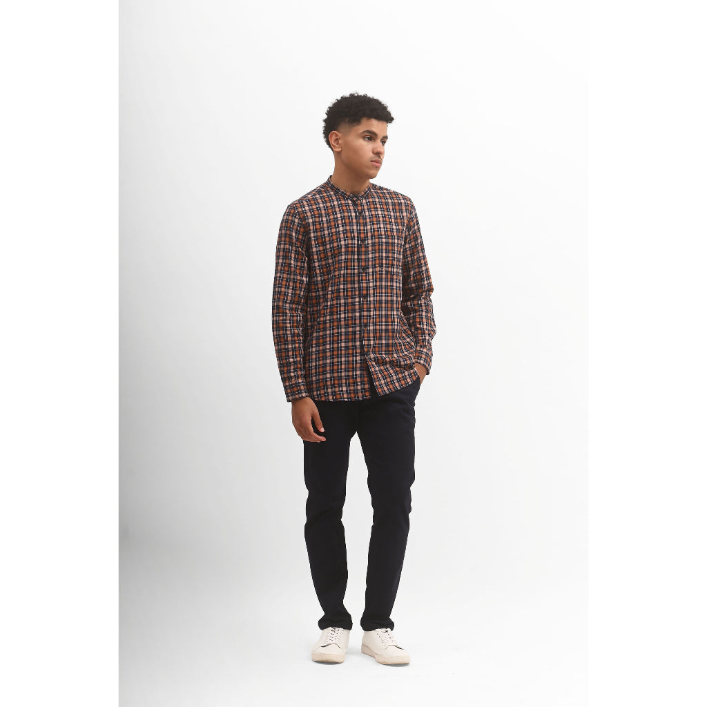 MANZONE Kemeja Shanghai Lengan Panjang Pria ANDAM - NAVY – Manzone Store