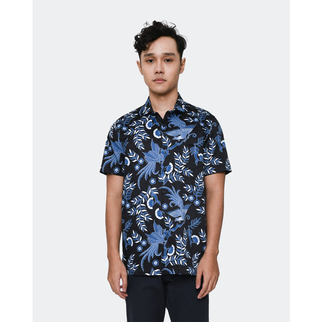 MANZONE Kemeja Batik Pria Lengan Pendek BARAYA - BLUE – Manzone Store