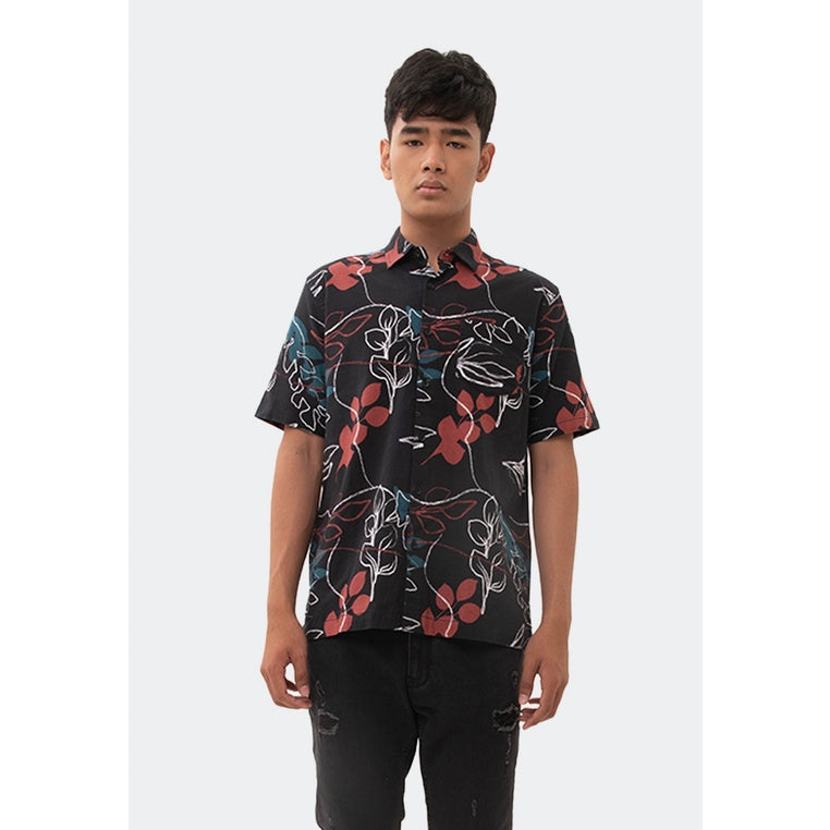 MANZONE Kemeja Lengan Pendek PARADISE - BLACK – Manzone Store