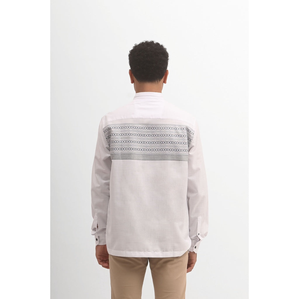MANZONE Kemeja Koko Lengan Panjang Pria NIZAM - WHITE – Manzone Store